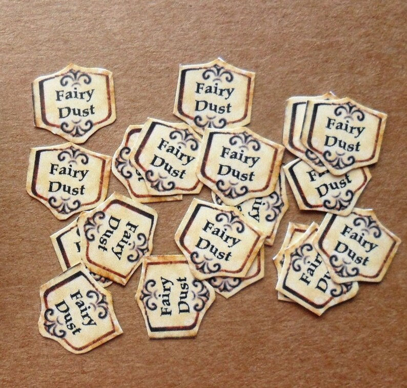 34 Fairy Dust peel back labels for very tiny bottles parchment | Etsy
