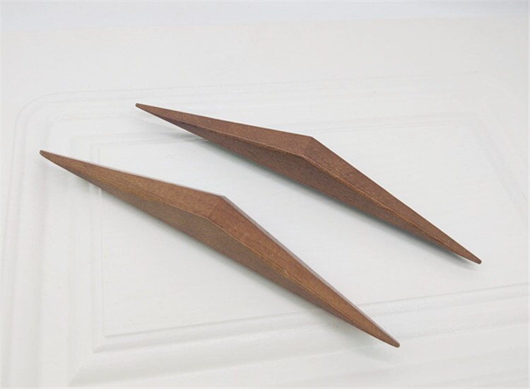 Diamond Solid Wood Pull Handle Kitchen Cabinet Pull Knobs | Etsy