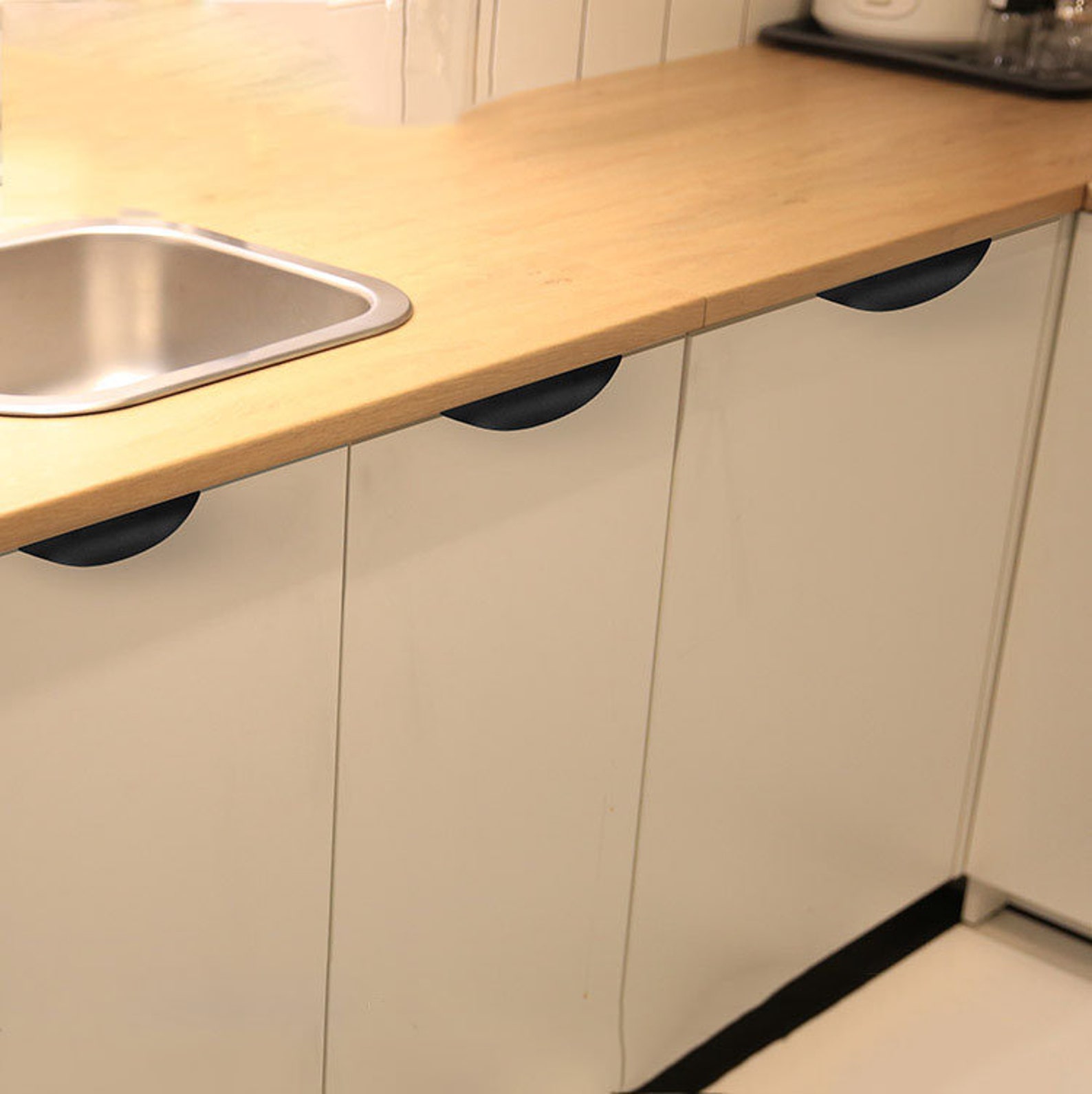 Invisible Kitchen Cabinet Handle Hidden Wardrobe Pull Curved | Etsy