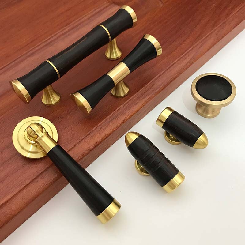 Solid Wood Brass Cabinet Hardware Contracted Wardrobe Door | Etsy