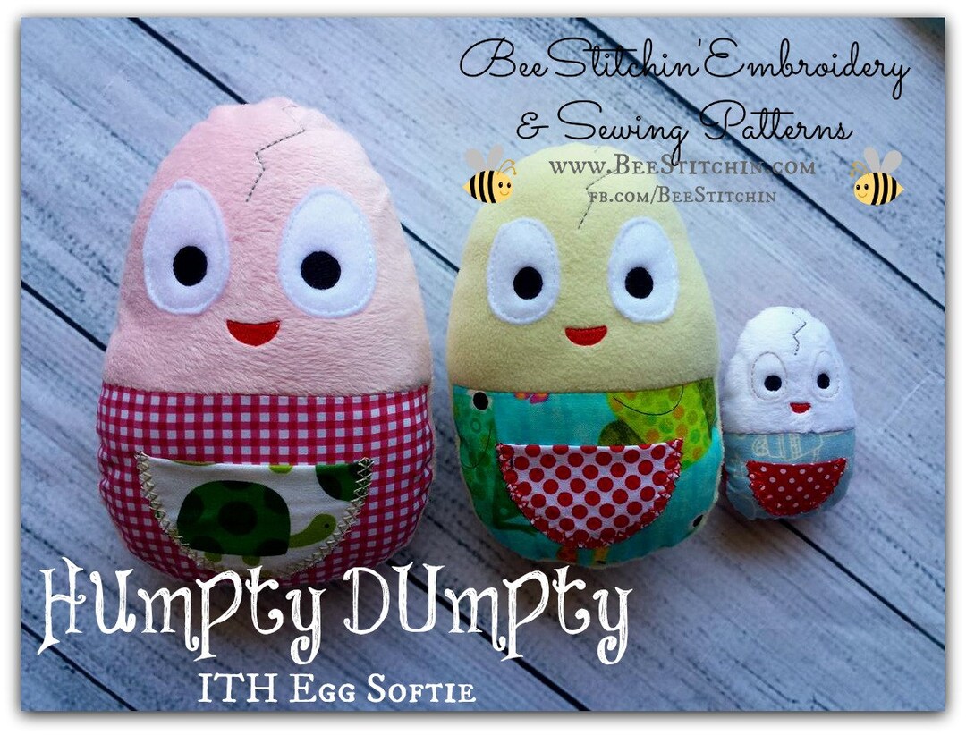 Humpty Dumpty Softie ITH Embroidery Design 4x4 5x7 6x10 - Etsy
