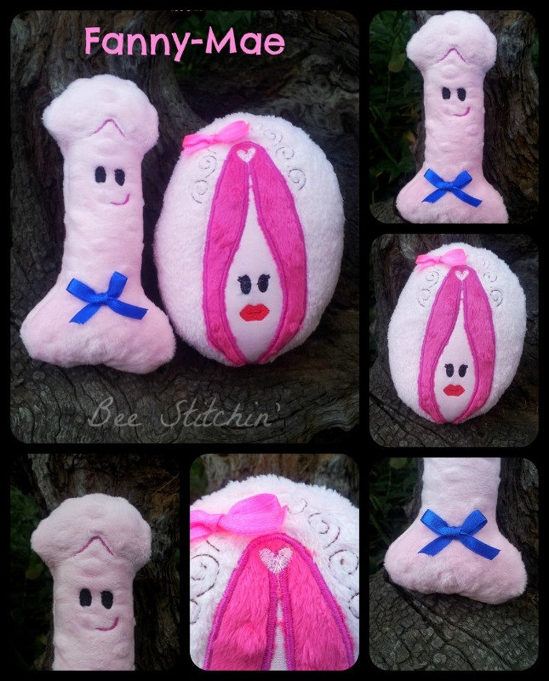 Mr Dicky And Fanny Mae Stuffed Penis Vagina Ith Embroidery Etsy