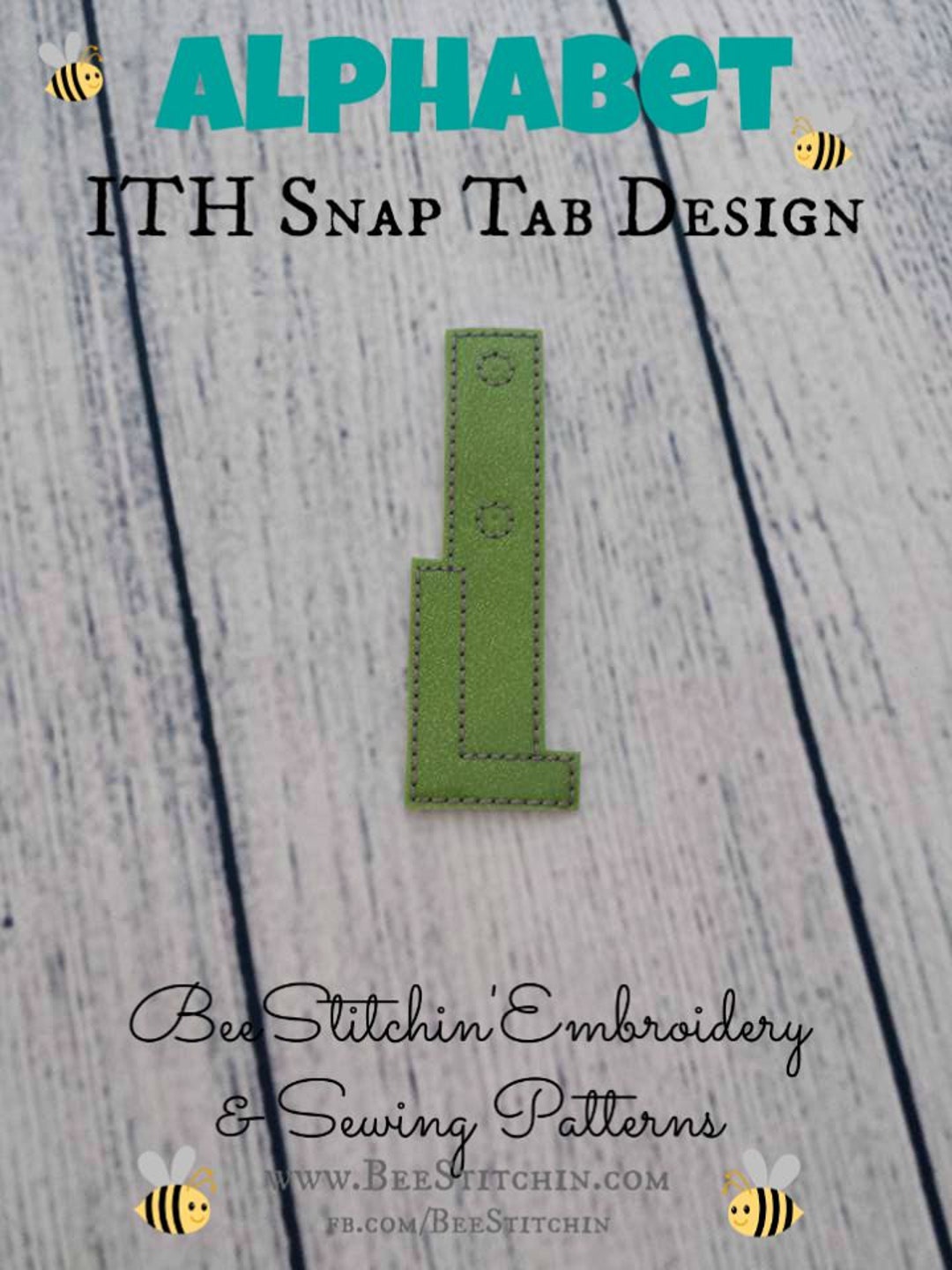 Alphabet Letter L ITH Snap Tab 4x4 Embroidery Design - Etsy