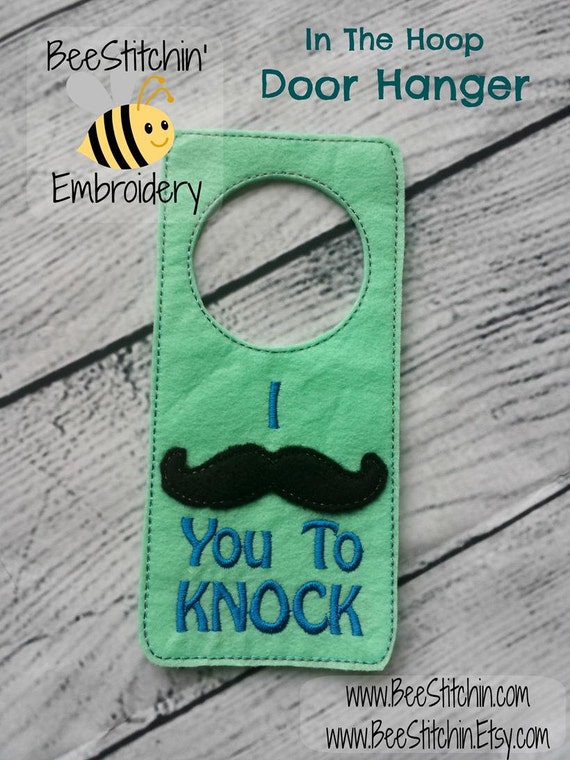 Sewing & Fiber Craft Supplies & Tools ITH 5x7 Mustache Door Hanger ...
