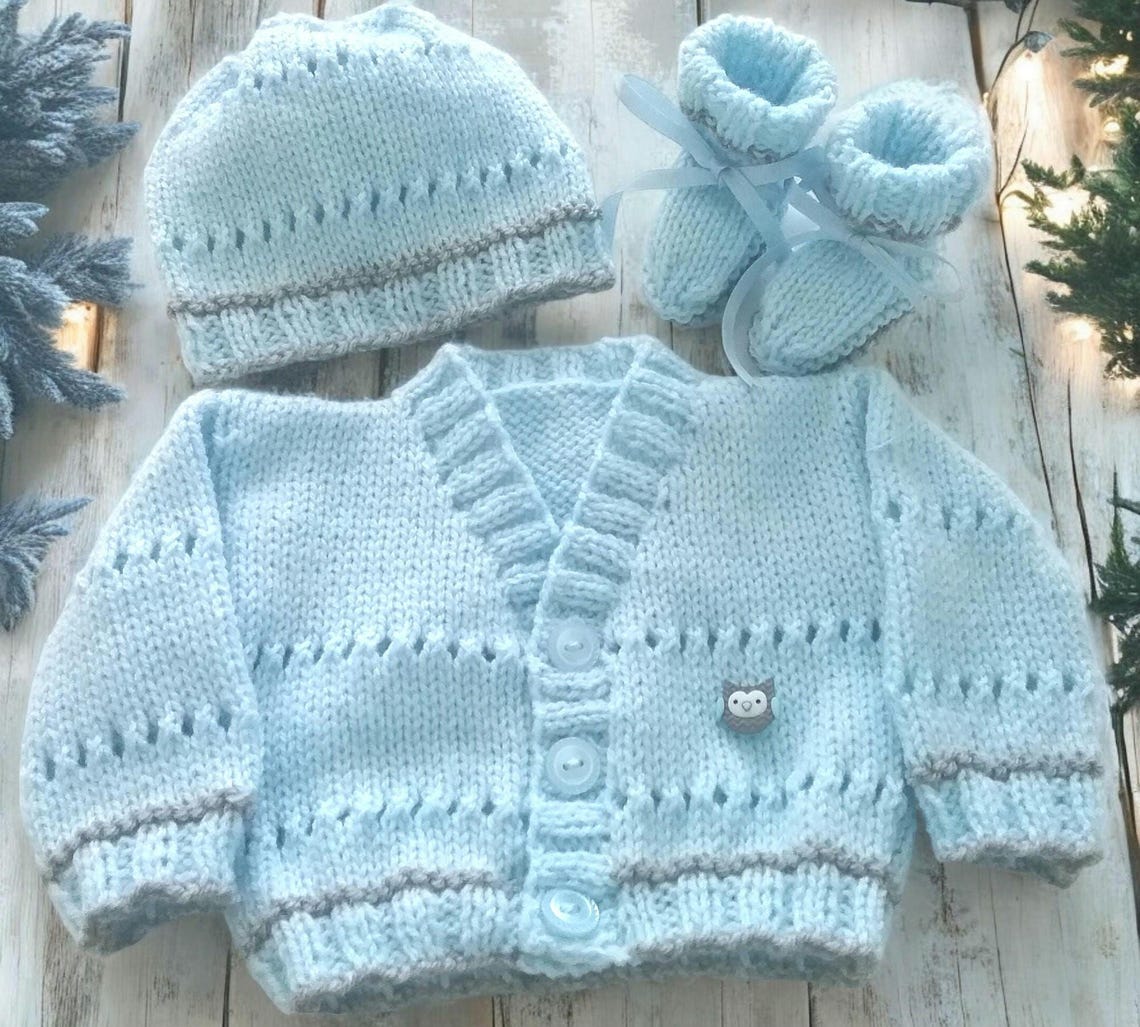 Baby Boys Knitted Outfit, Cute Boys Outfit, Baby Shower Gift, Gender ...
