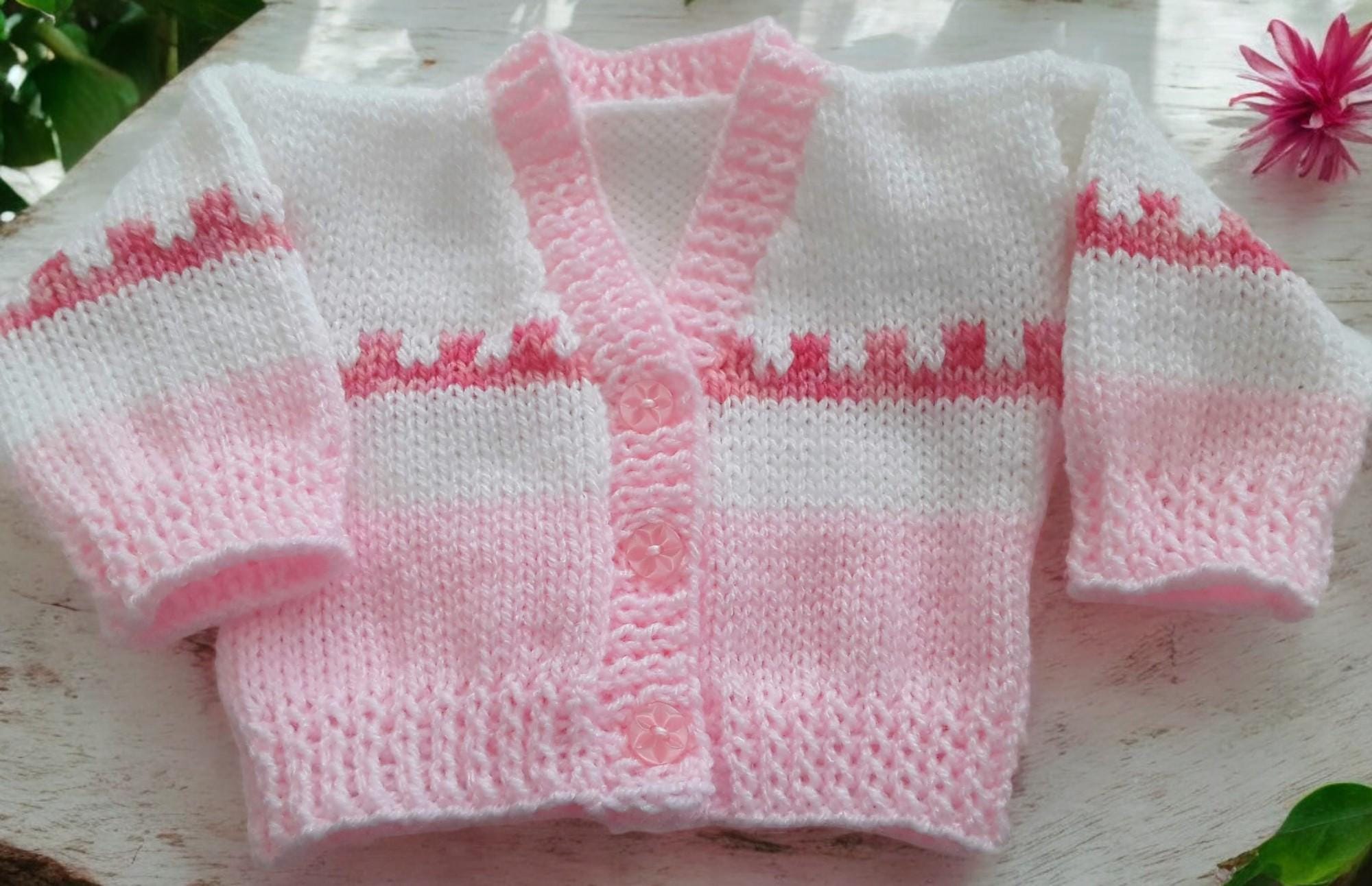Gender-neutral Baby Cardigan With Fair Isle Design – Hand-knitted ...