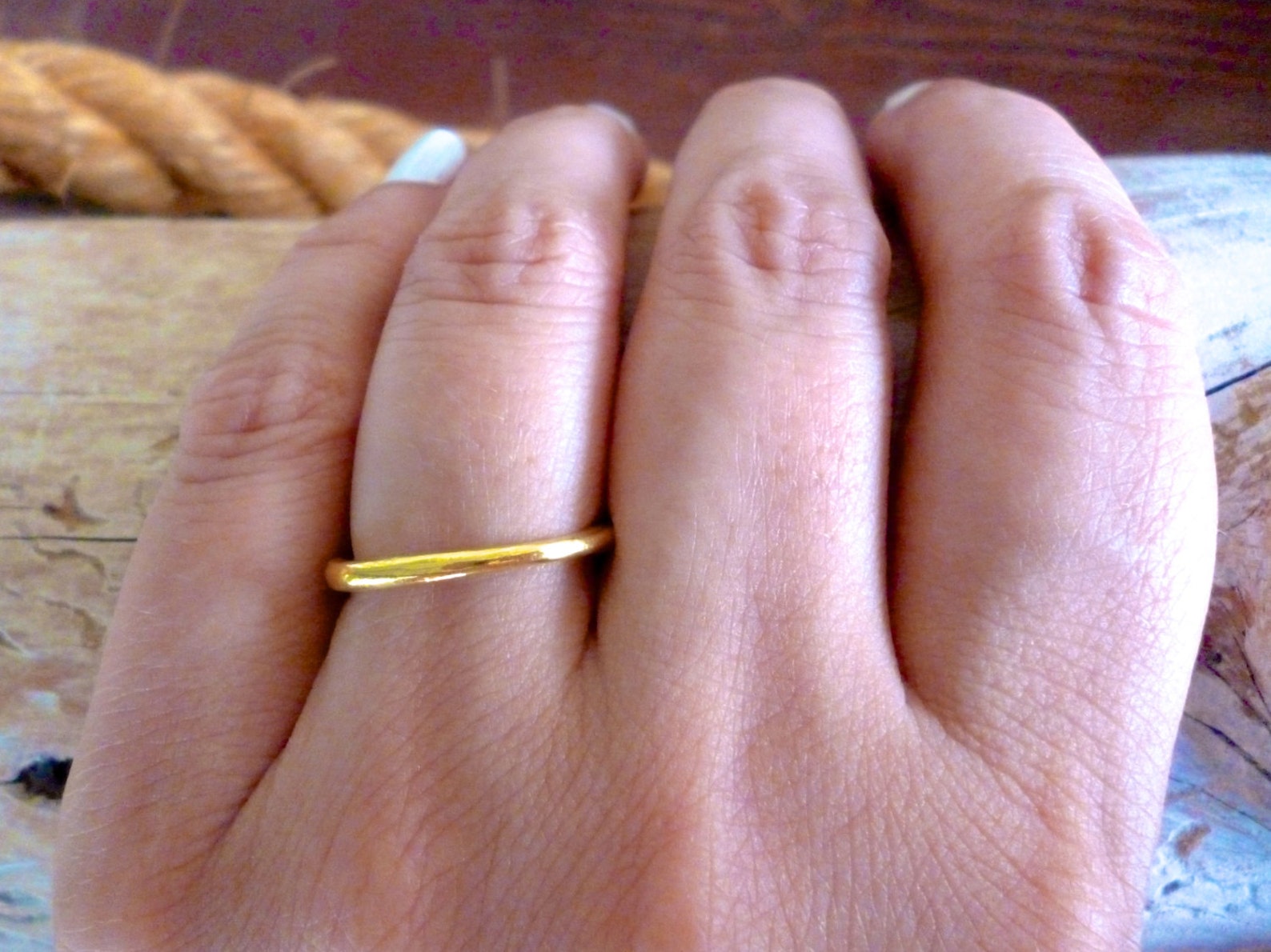 Simple Band Ring Stackable Ring Square Band Thin Ring - Etsy