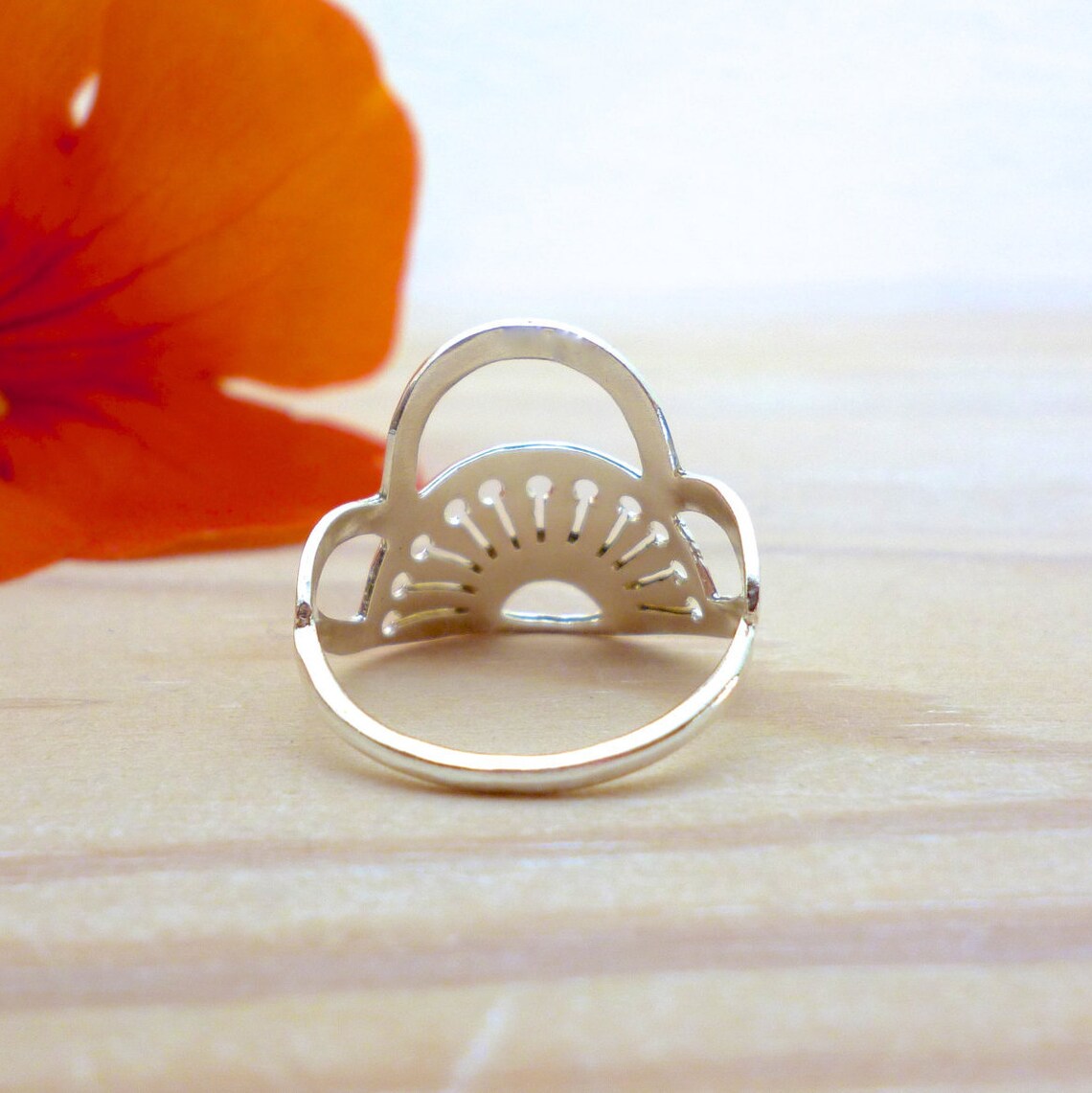 Flower Band Ring Silver Ring Gold Ring Wide Band Ring - Etsy