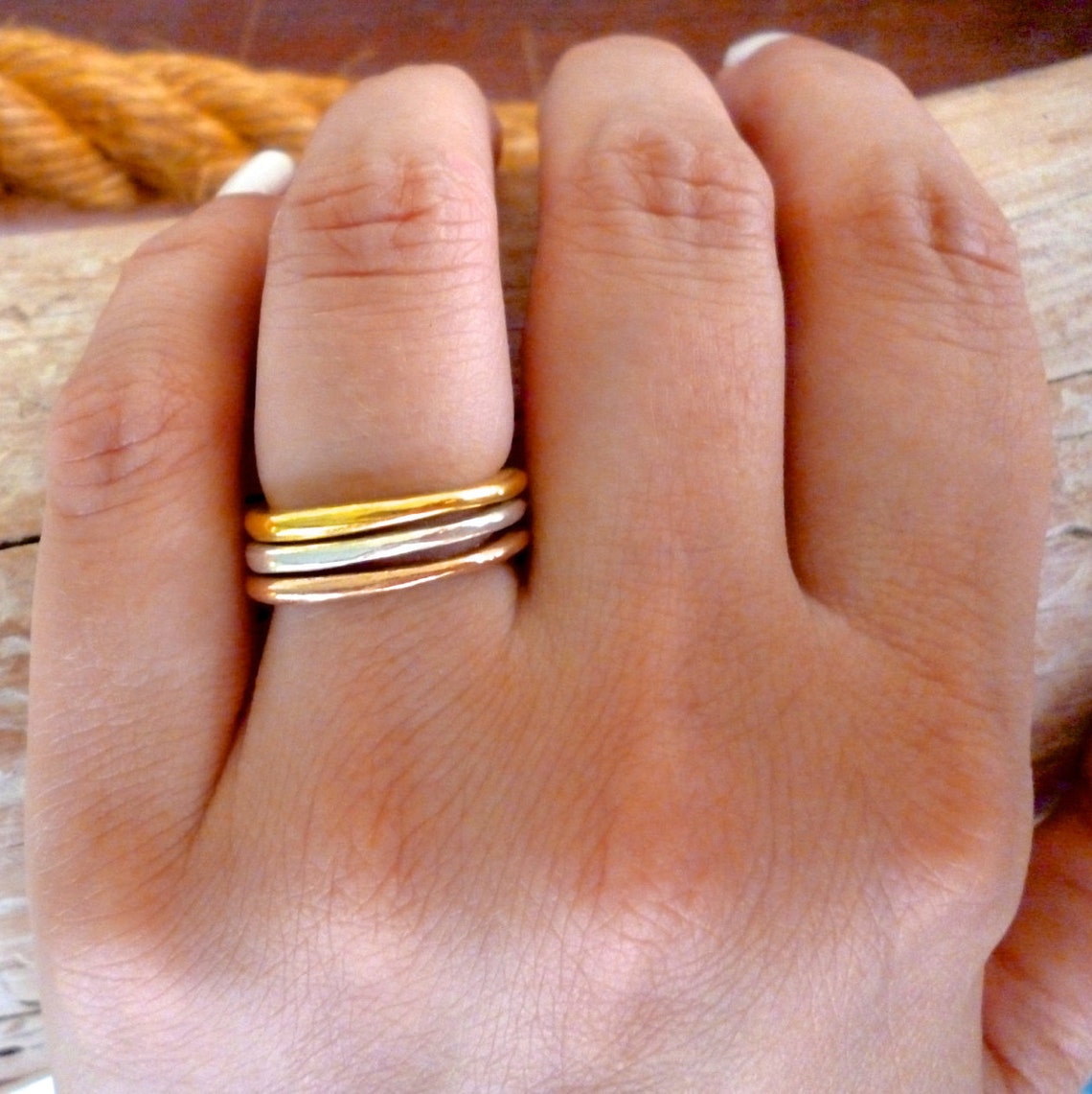 Simple Band Ring Stackable Ring Square Band Thin Ring - Etsy