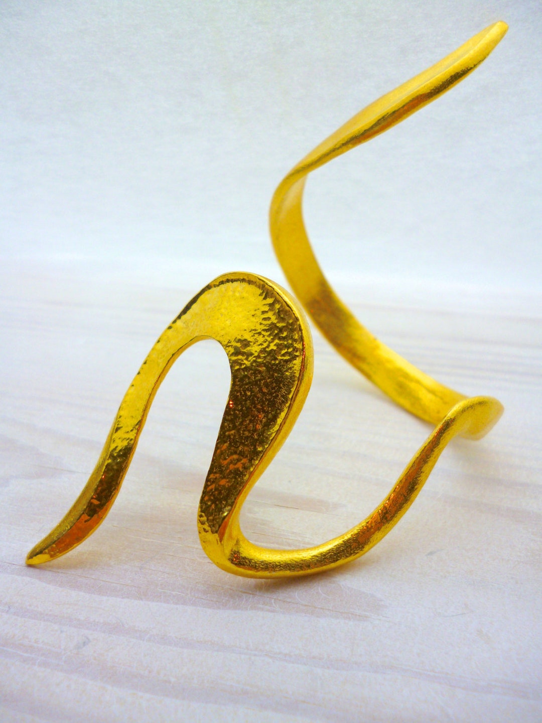 Gold Cuff Bracelet, Big Bracelet, Statement Cuff, Hammered Bracelet ...