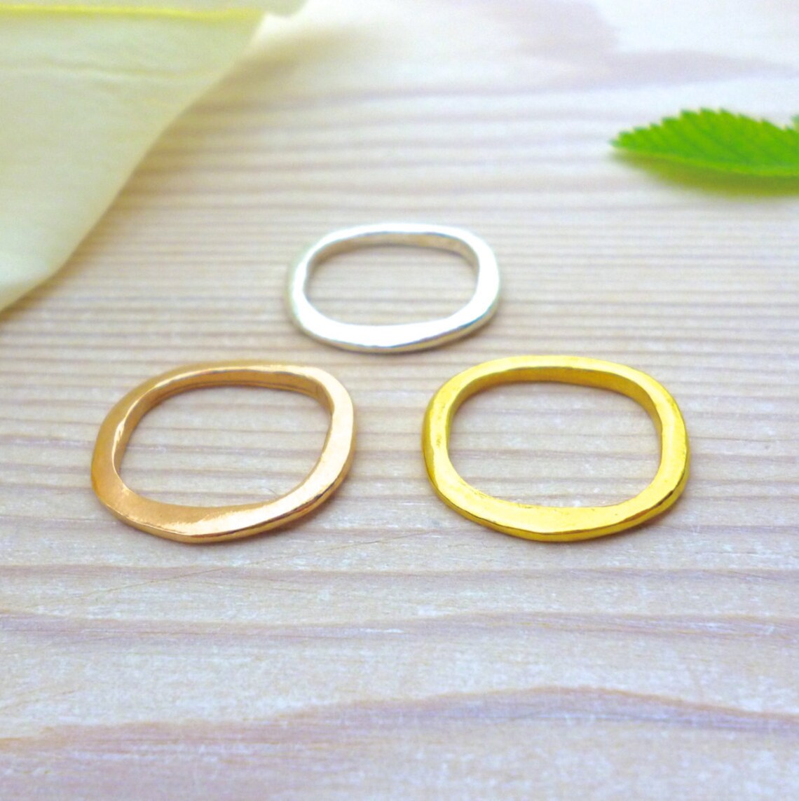 Simple Band Ring Stackable Ring Square Band Thin Ring - Etsy