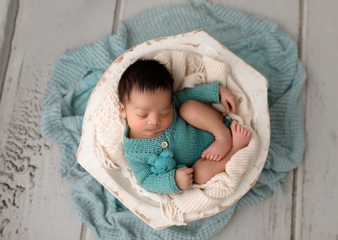Newborn Knitting PATTERN - Newborn Size Knit Bedrock Romper Set ...