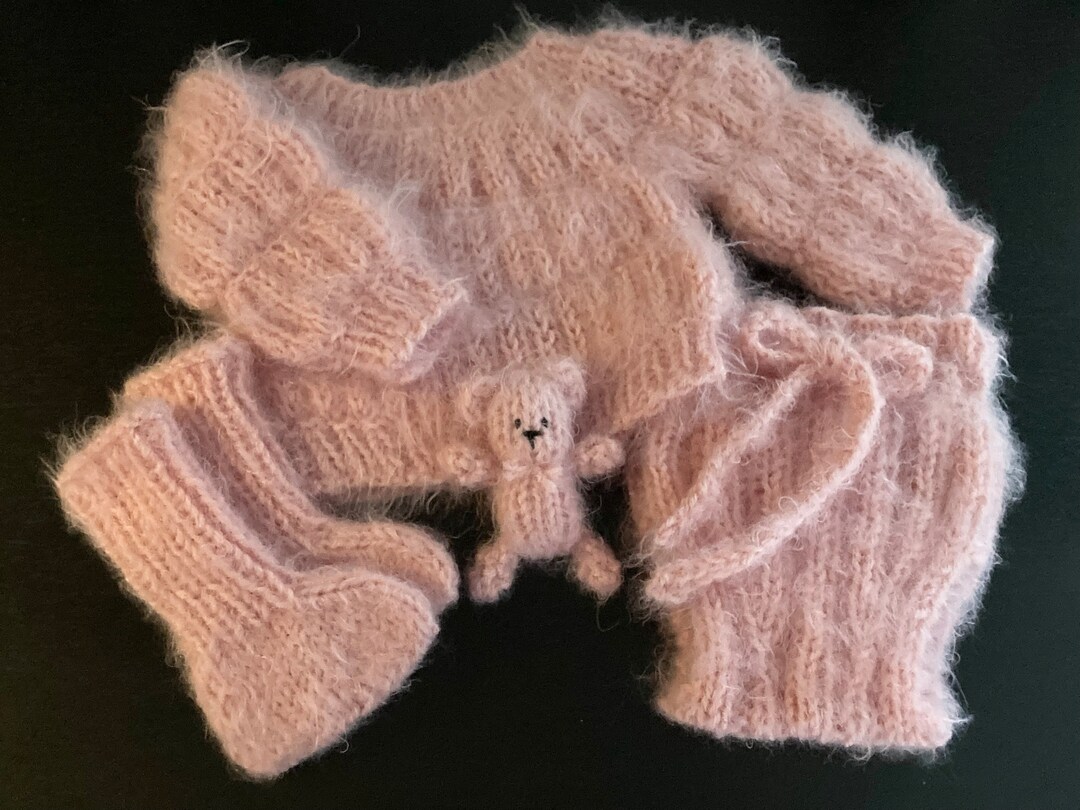 Newborn Knitting PATTERN - Newborn Reborn Size Knit Carnation 4 Piece ...