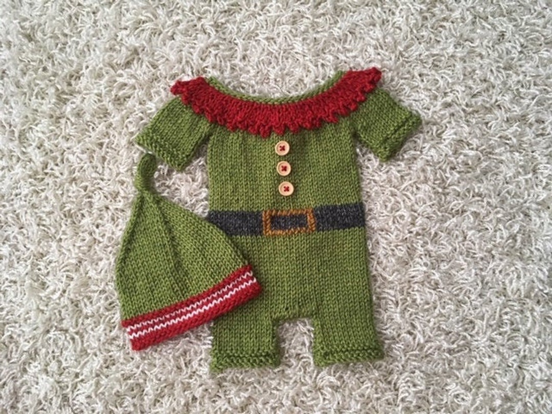 Newborn Knit Elf Romper Set PATTERN: Photography Prop (PDF Download) - Etsy