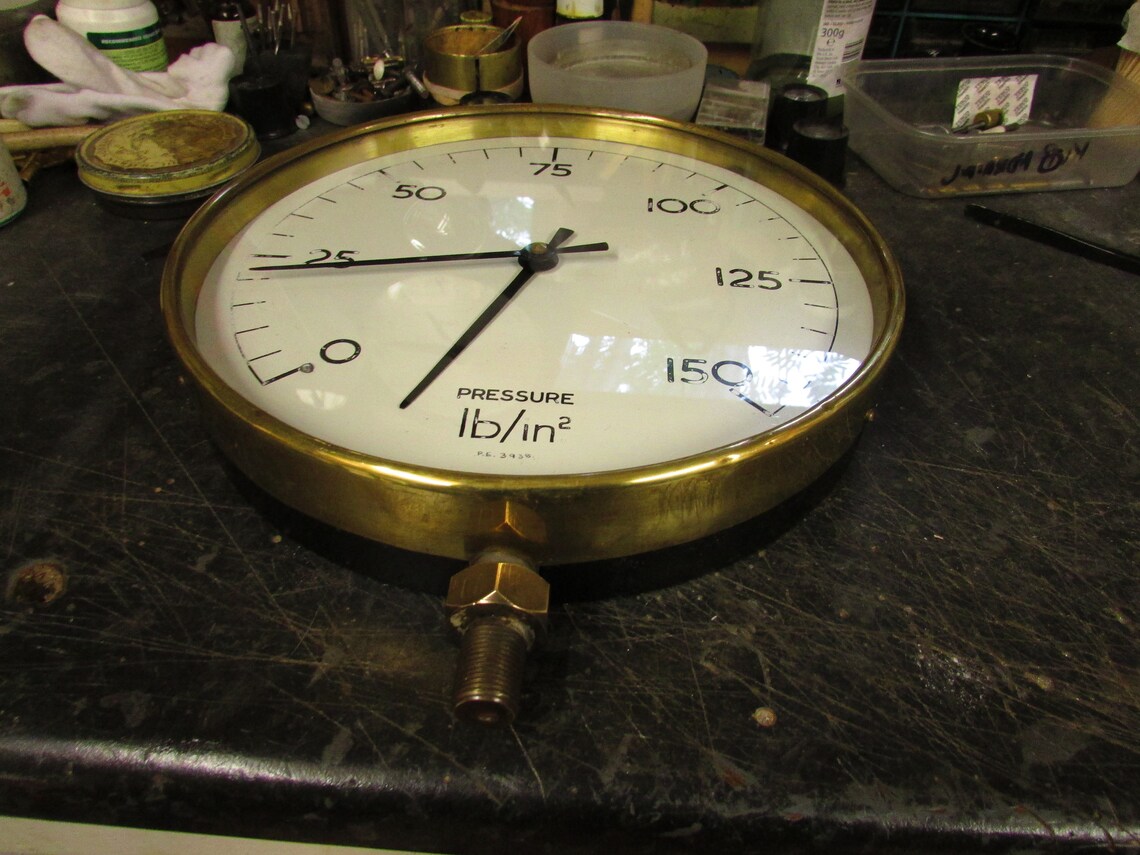 A large pressure gauge wall clock | Etsy