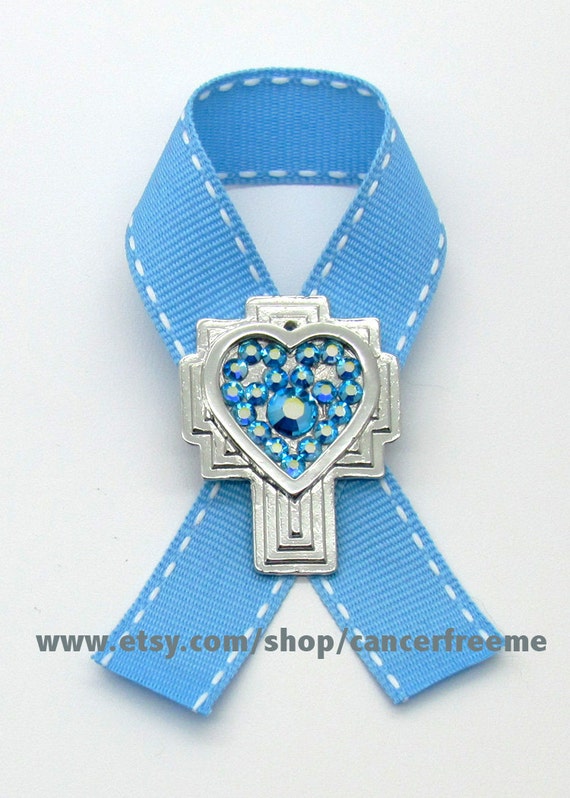 Prostate Cancer Awareness Pin Cross Crystals Handmade Gift | Etsy