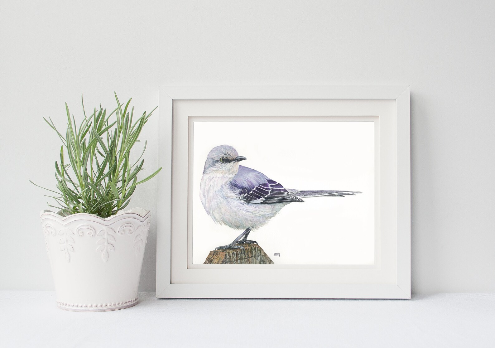 Northern Mockingbird Print 8 X 10 of Watercolor Painting 8" by 10" by ...