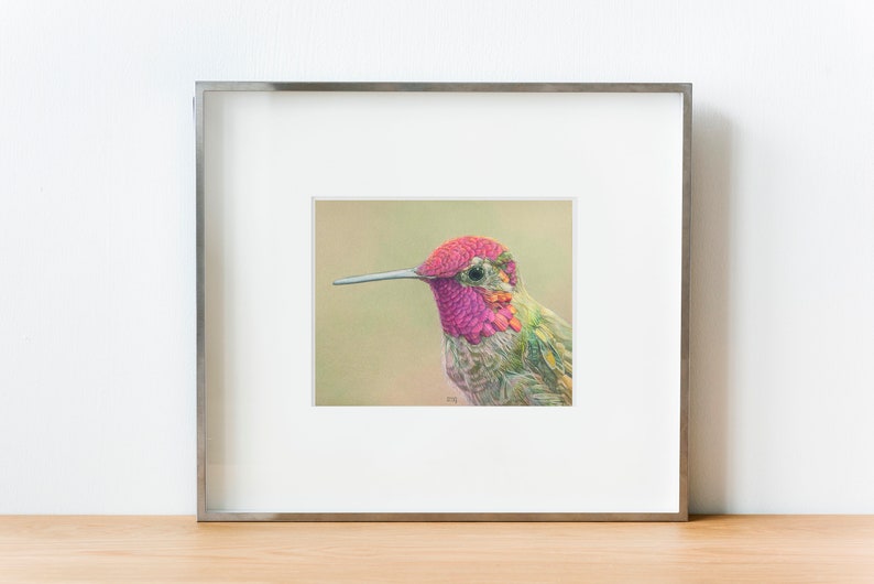 Anna's Hummingbird Print 8 X 10 Inch of Watercolor | Etsy