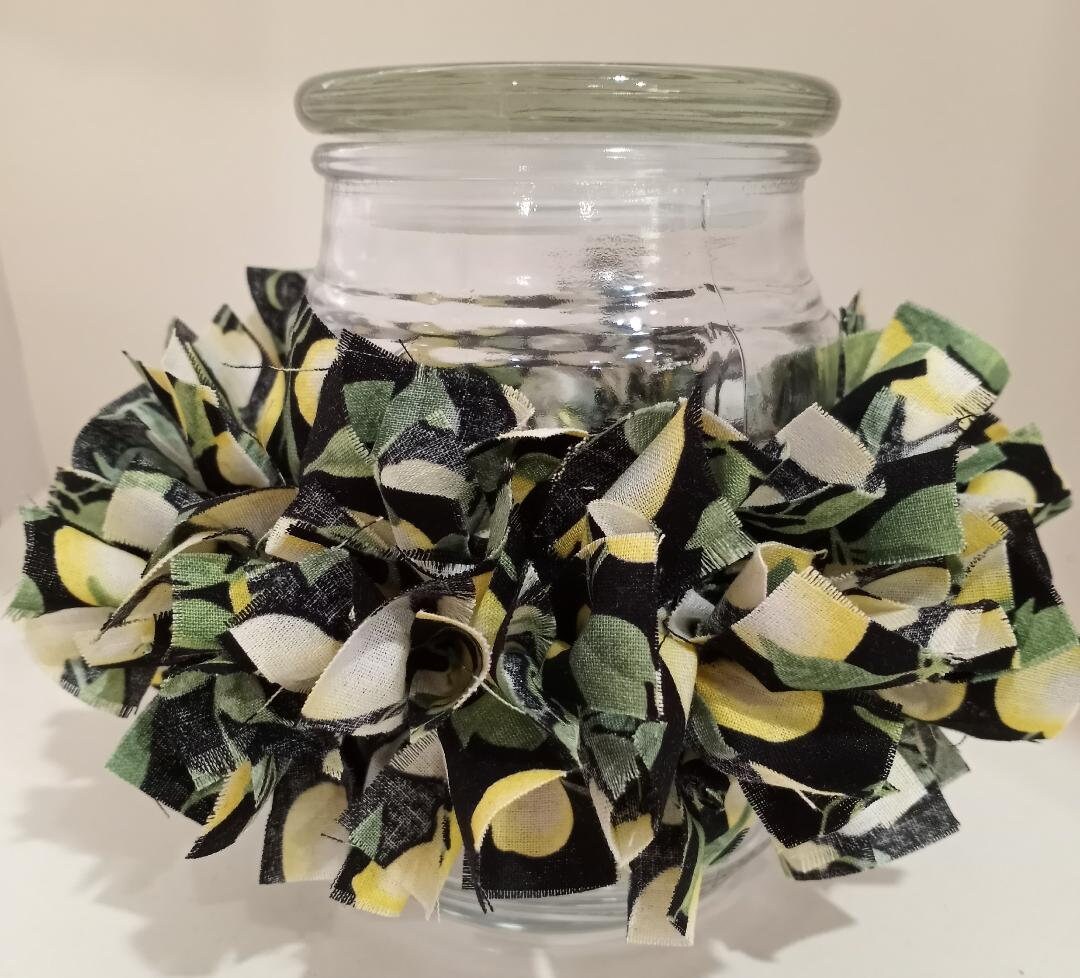 Lemon Rag Candle Ring, Lemon Candle, Lemon Accent, Lemon Decor, Lemon ...