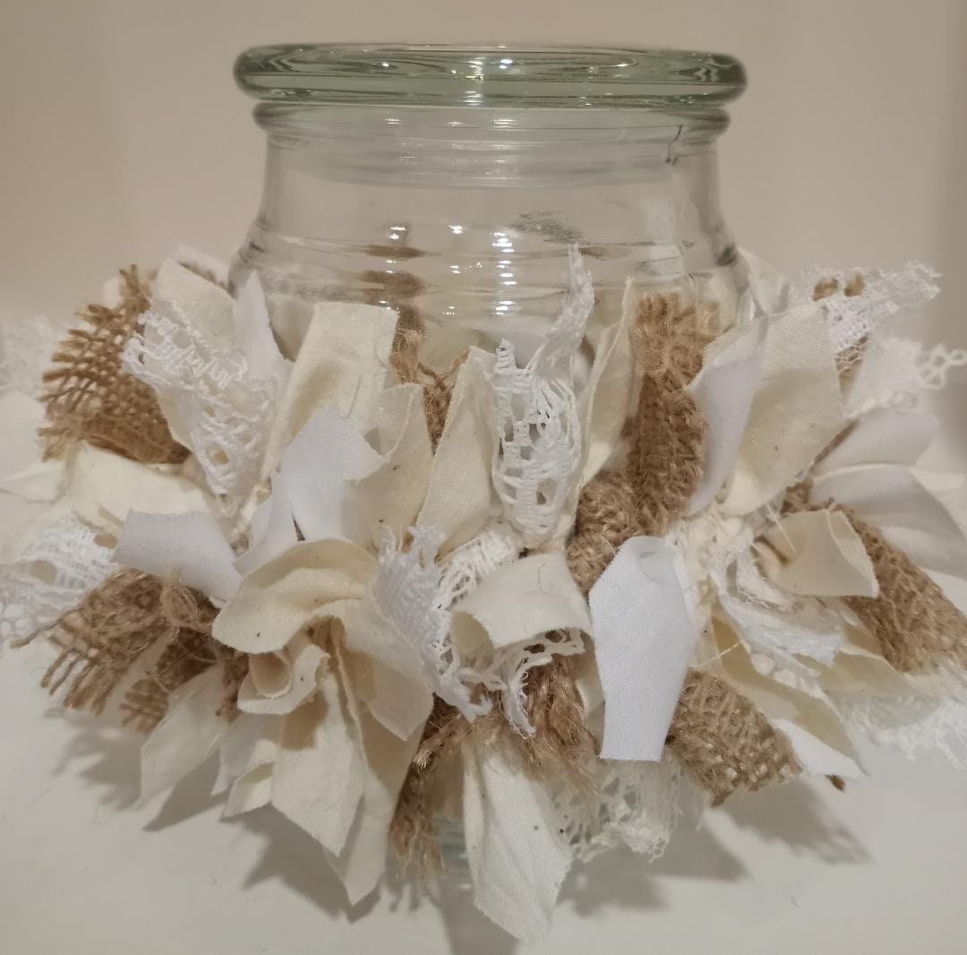 Rustic Candle Ring, Barn Wedding, Burlap Lace Decor, Farmhouse Decor ...