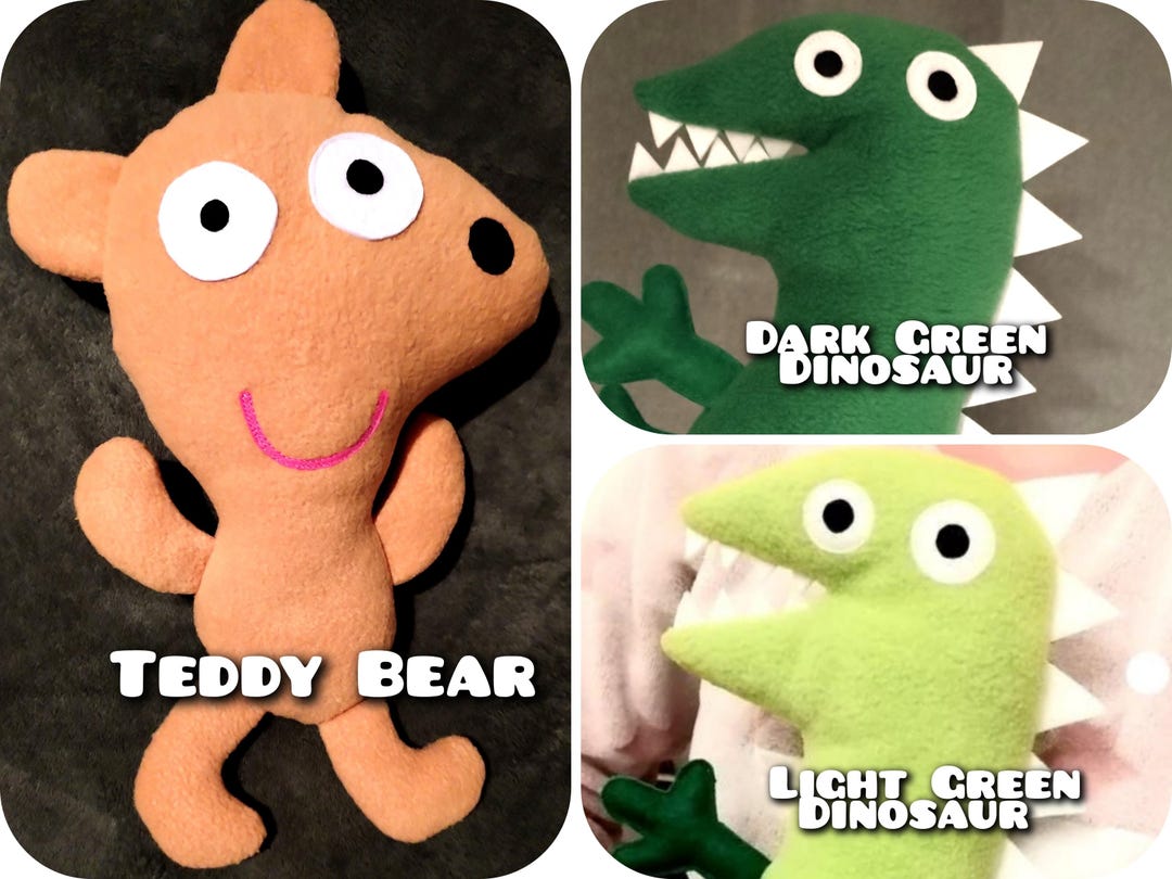 Peppa Pig Mr. Dinosaur Teddy Bear George s and Peppa s Favorite Toys Peppa Pig Movie Stuffed Animal Etsy UK