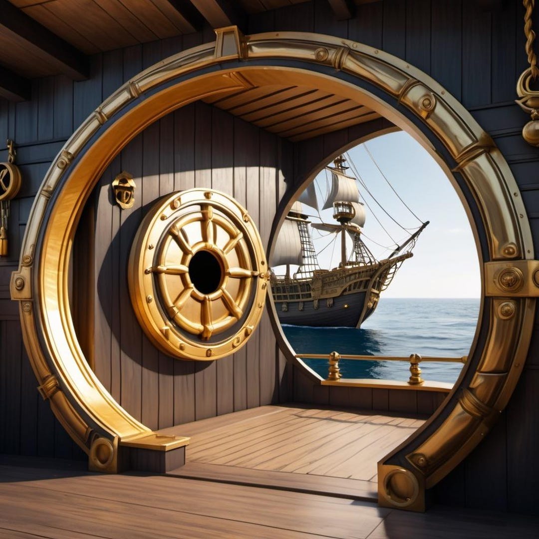 Portal to a Pirate Ship Cabin With Gold - Etsy