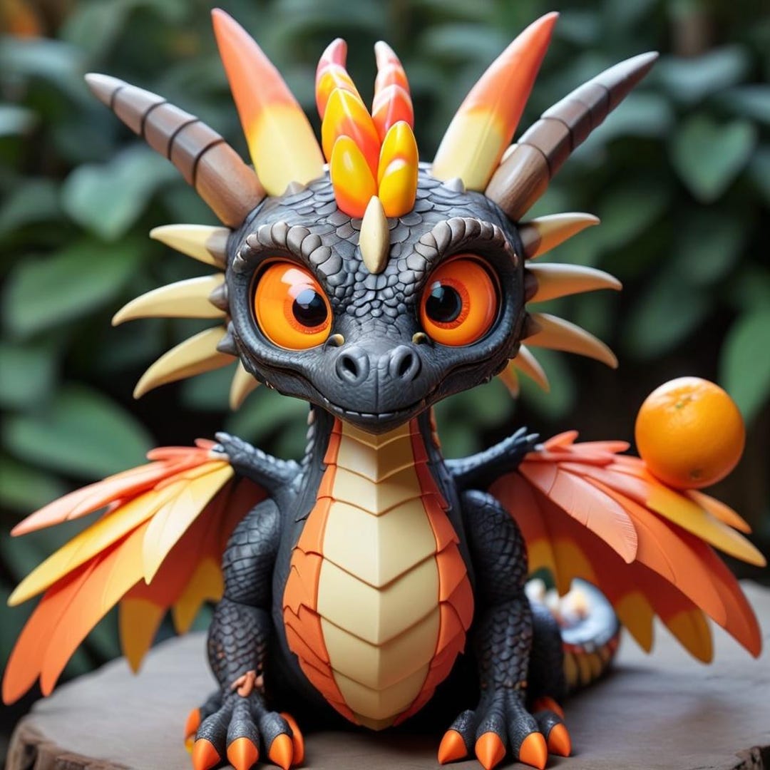 Candy Corn Dragon Fae Spirit - Etsy