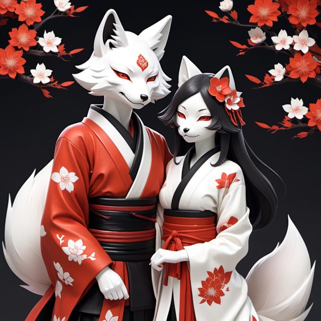 Kitsune Spirits Male, Female, Siblings NON SEXUAL - Etsy