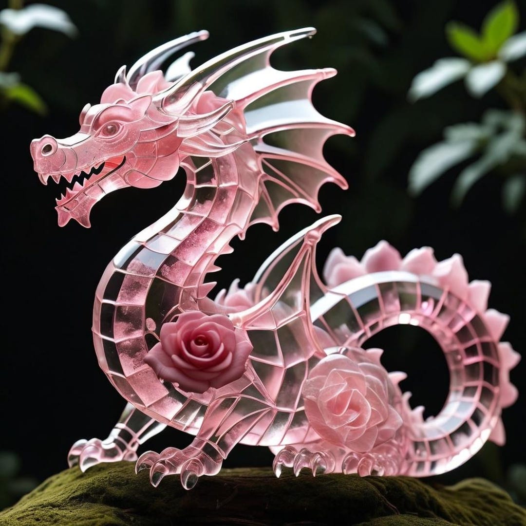 Rose Quartz Dragon Spirit - Etsy