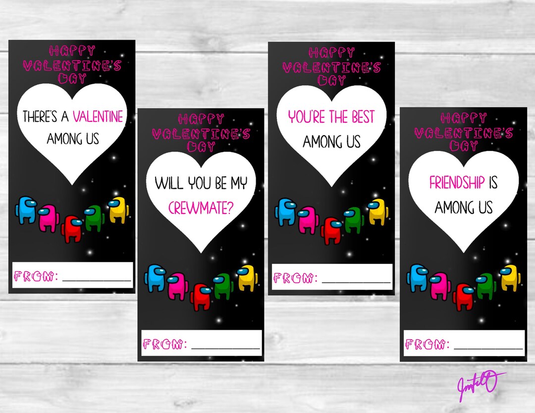 Among Us Valentine's Day Cards Printables INSTANT - Etsy UK