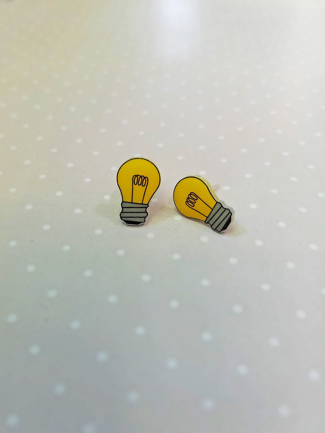 Light Bulb Earrings Stud, Quirky Science Jewelry, Weird Bulb Studs ...
