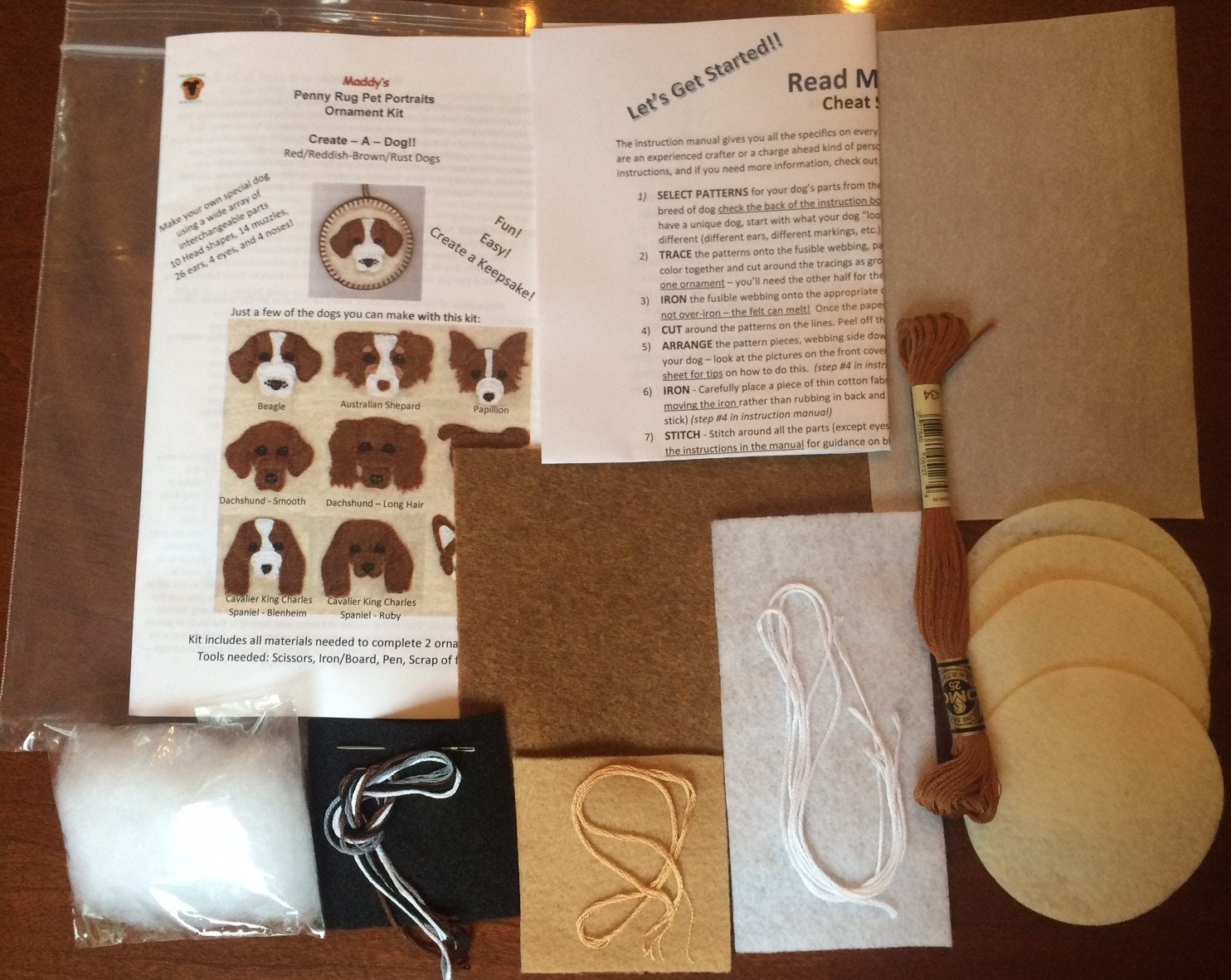 KIT Penny Rug Pet Portrait Ornament Kit Black Dogs - Etsy