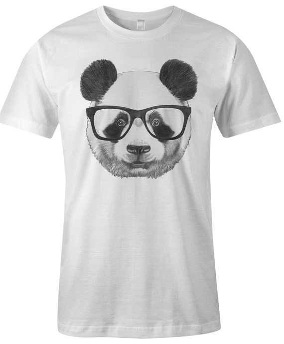 Giant Panda T Shirt Panda Bear in Glasses Tee Soft | Etsy