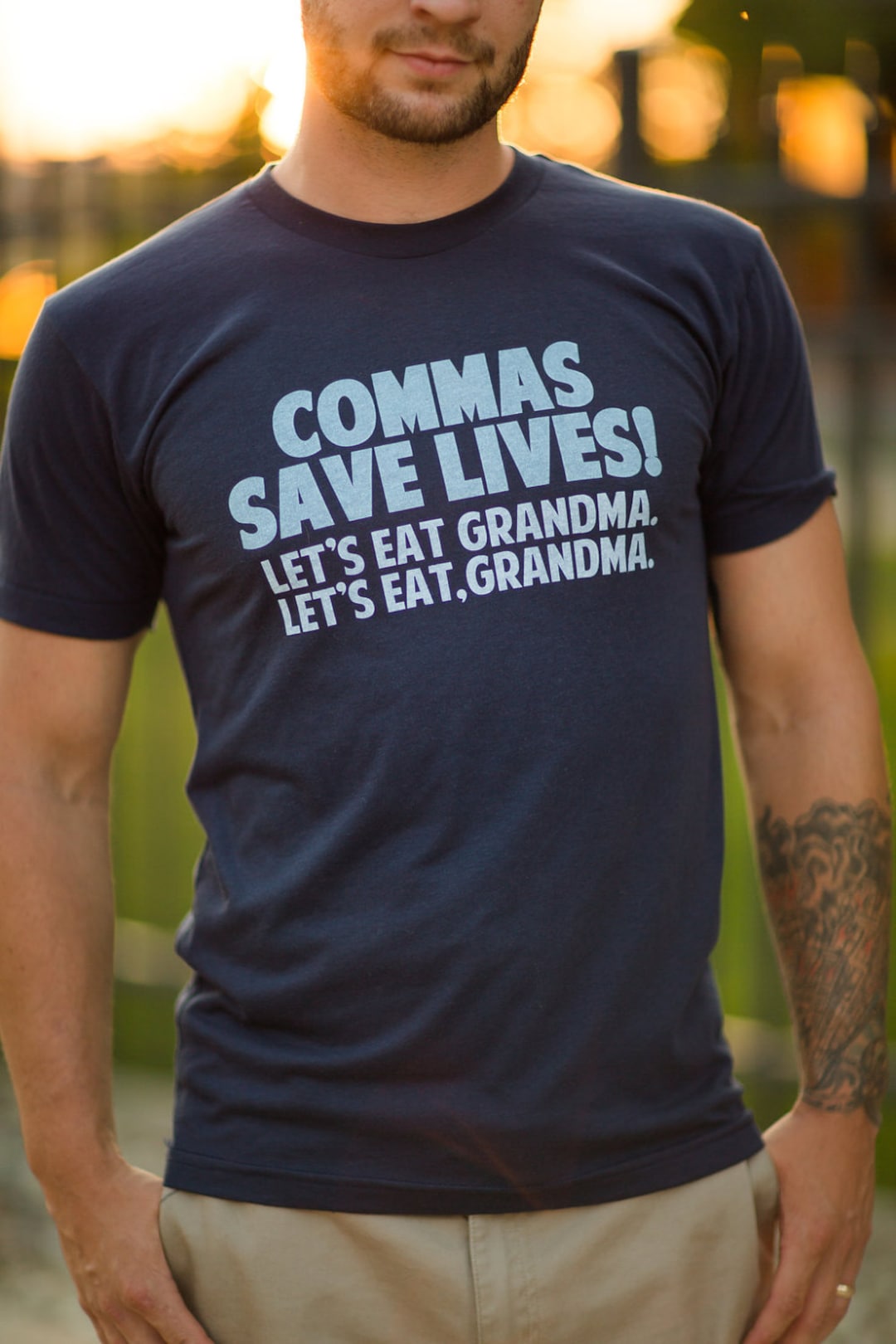 Commas Save Lives Let's Eat Grandma Funny American Apparel Poly Cotton ...