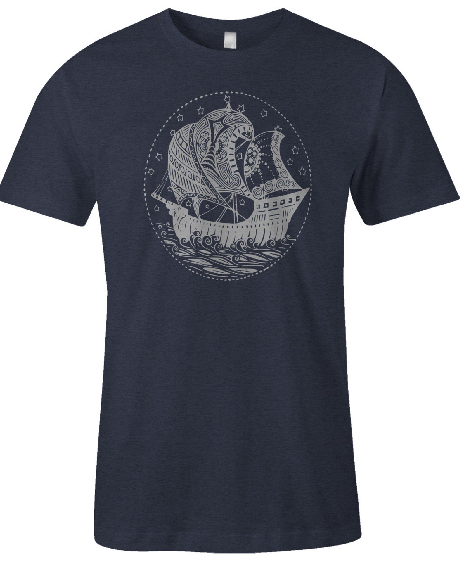 Pirate Ship Tshirt - Nautical Boat Tee Shirt - American Apparel Poly ...