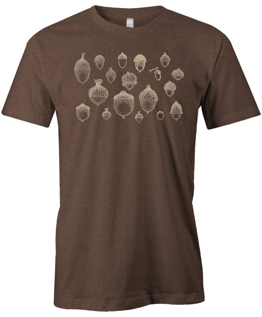 Acorn T- Shirt - Unisex Nature Tee - Light Brown Ink - Item 1004 - Etsy