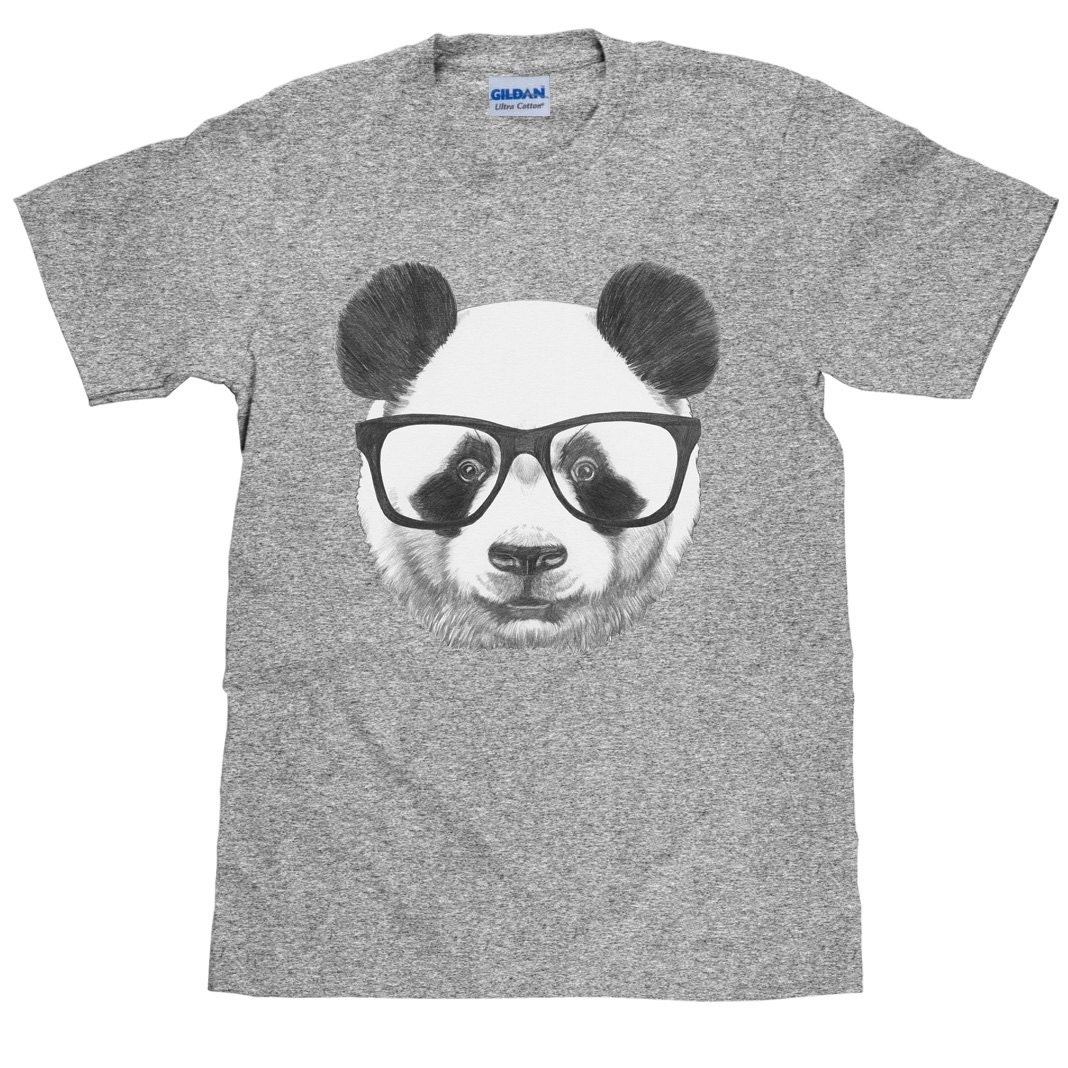 Giant Panda T Shirt Panda Bear in Glasses Tee Men's | Etsy