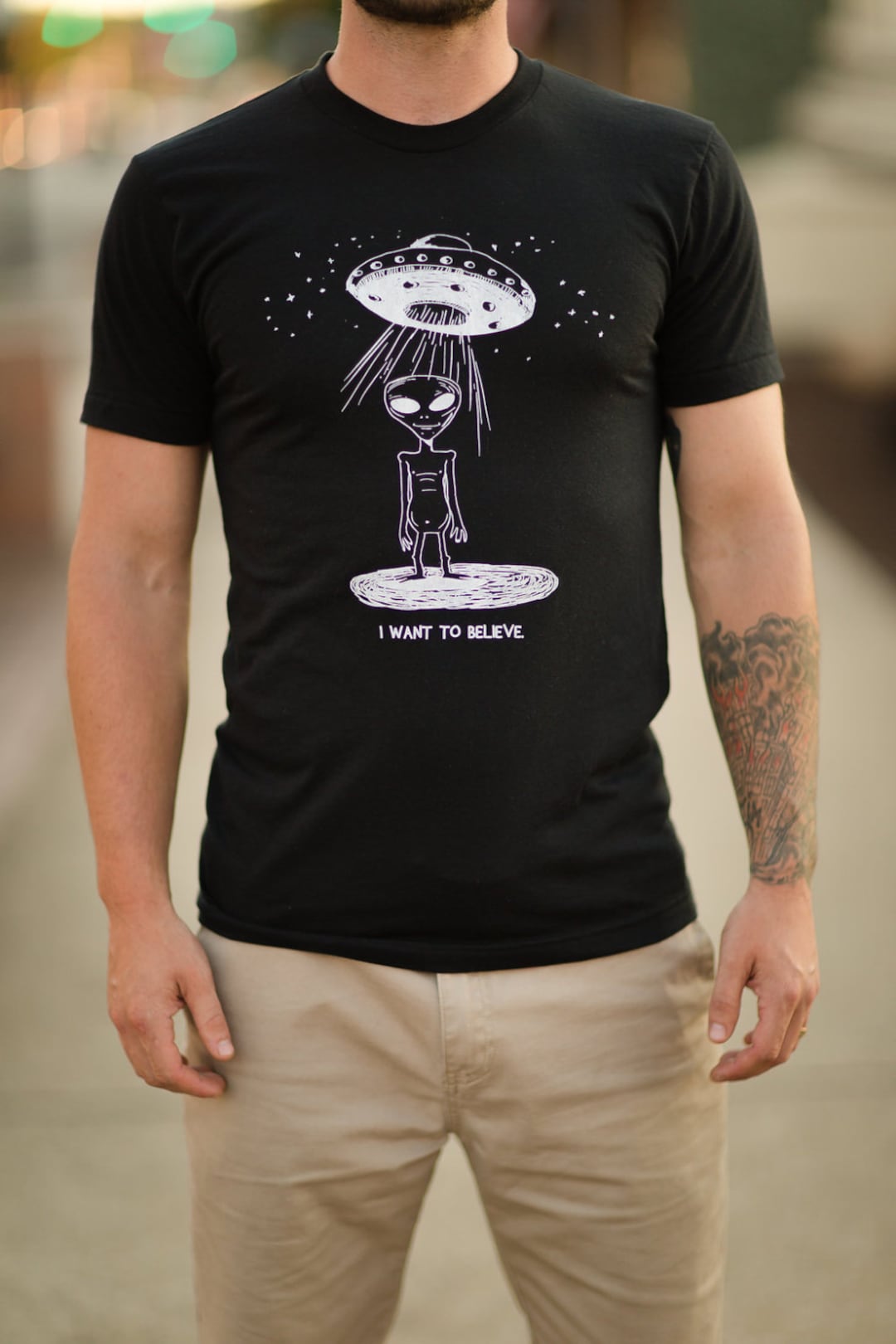 I Want to Believe Alien T Shirt - Outer Space Soft Unisex American ...
