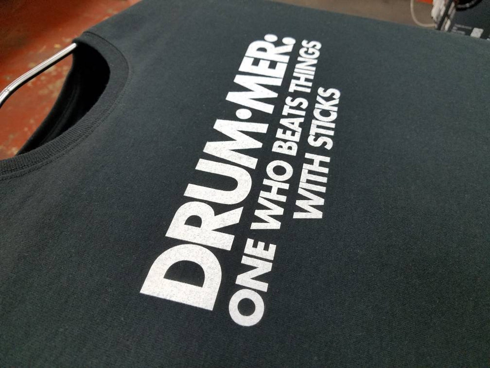 Drummer One Who Beats Things With Sticks - Drums Tee - Funny Music T ...