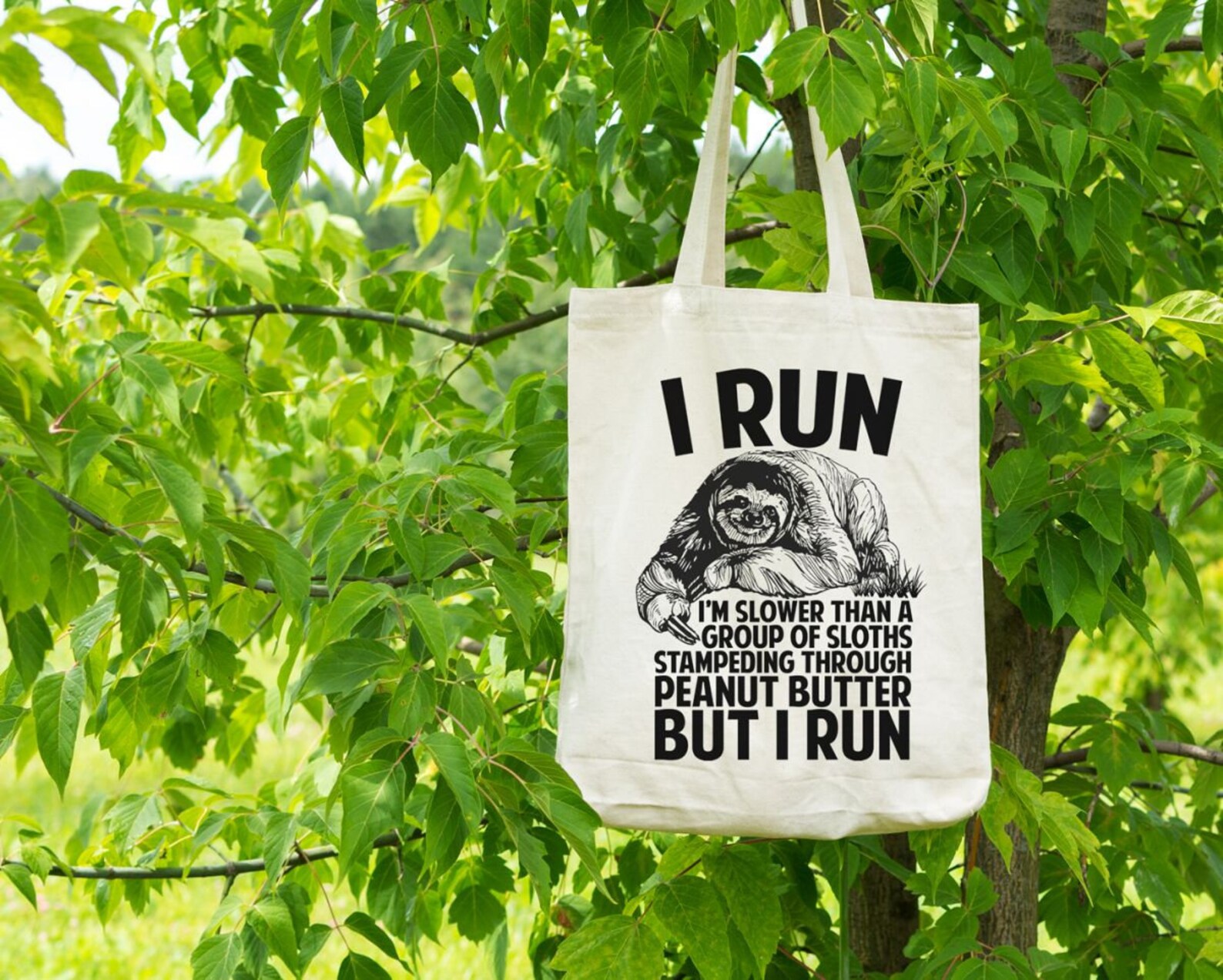 Sloth Running Canvas Tote Bag Funny Gym Bag Reusable - Etsy
