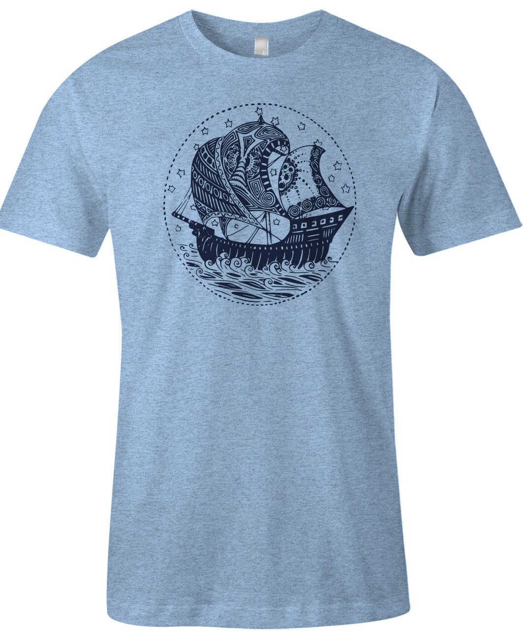 Nautical Pirate Ship T Shirt - Boat Tee Shirt - American Apparel Poly ...