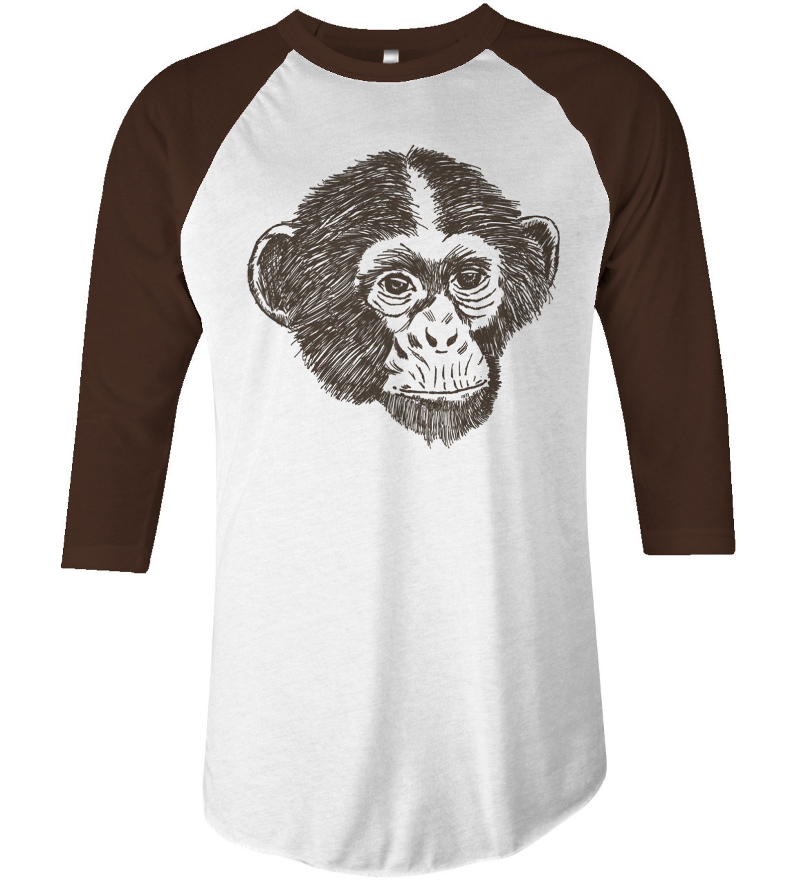 Funny Monkey T Shirt Funny Monkey Face Base Ball Shirt | Etsy