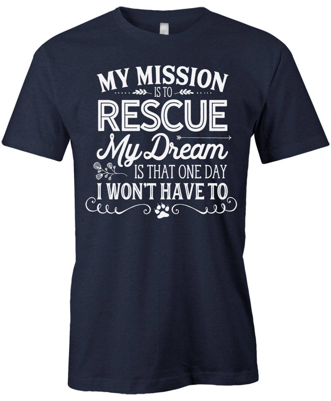 Animal Rescue T Shirt - Dog Cat Lover Tee - American Apparel Poly ...