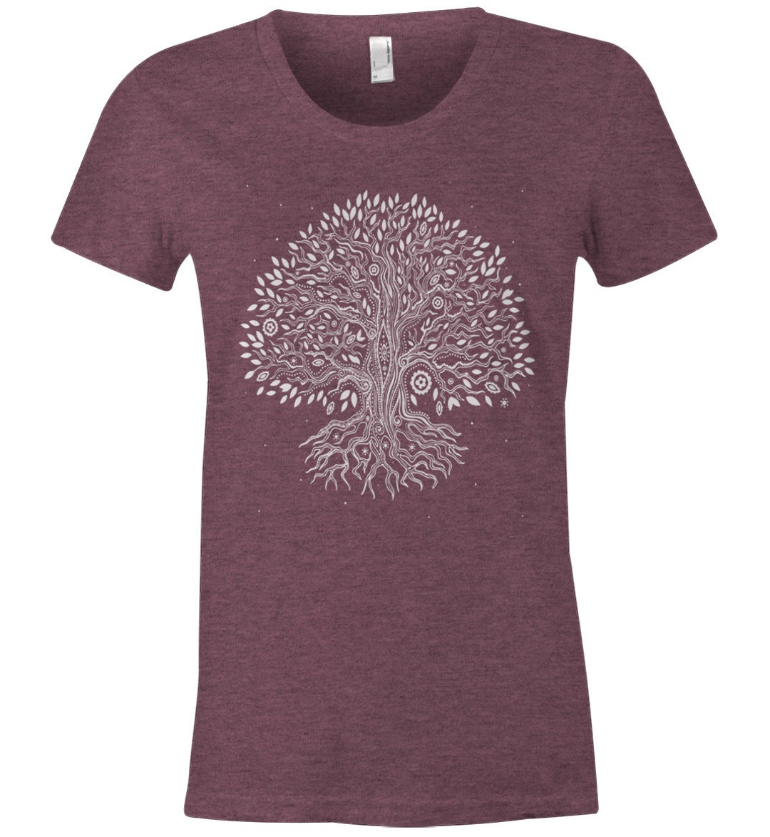 Tree of Life T Shirt Tree Tshirt American Apparel Womens Poly Cotton T ...