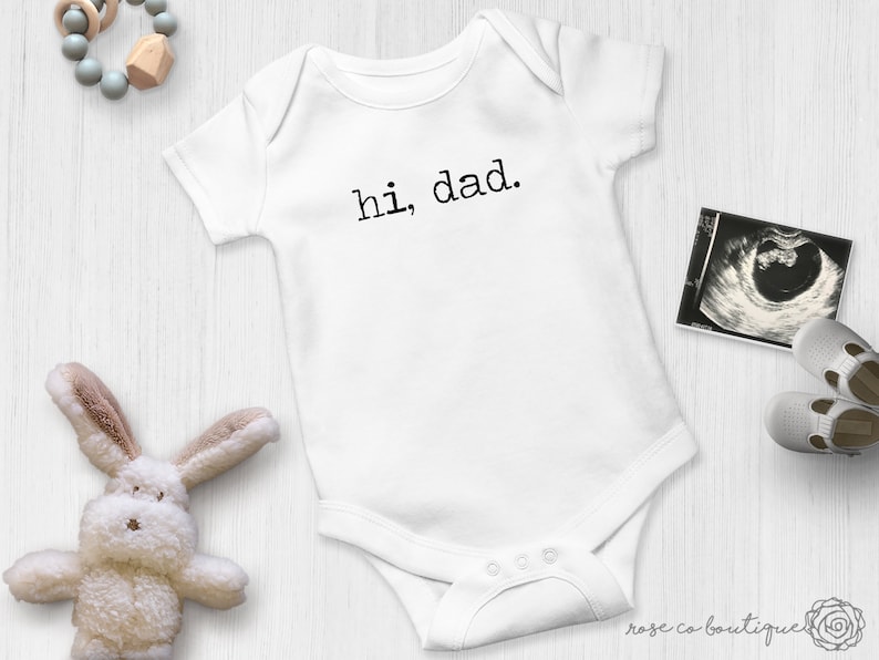 Hi Dad Onesie® Pregnancy Announcement New Dad Surprise | Etsy
