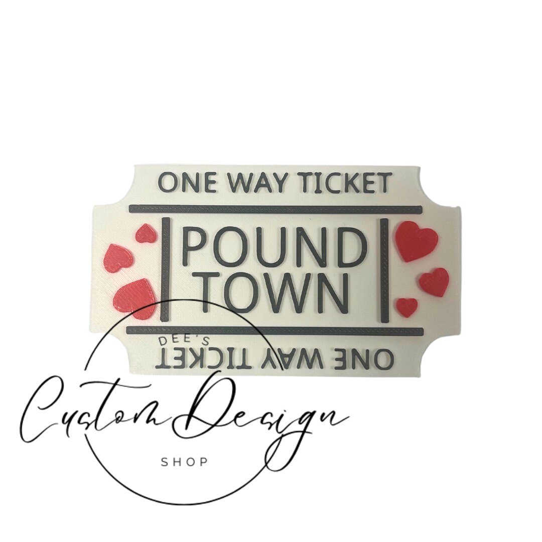 One Way Ticket to Pound Town, Valentine’s Day Gift, Red & White Pound ...