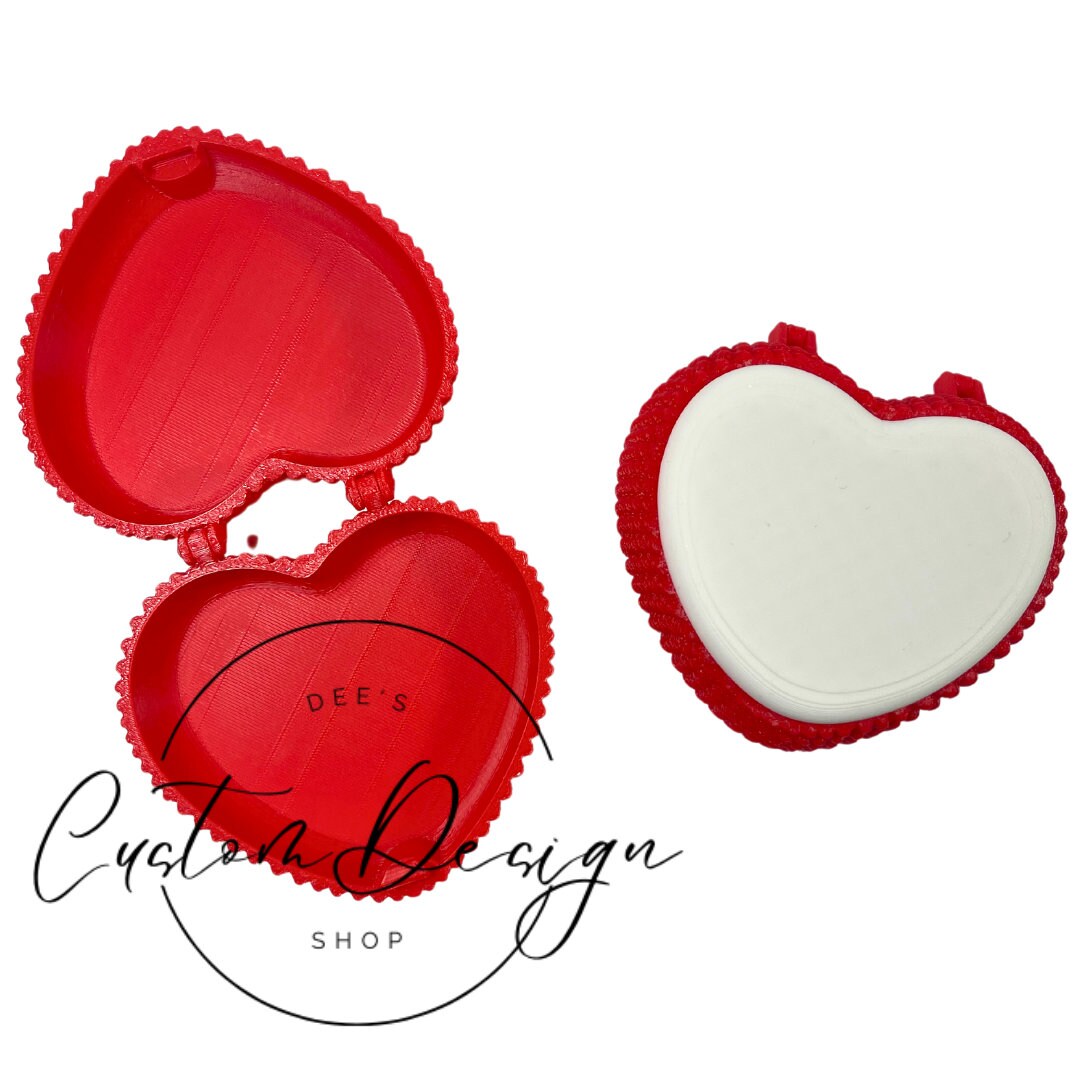 Heart Shaped Box, Love Box, Valentines Day Gift, Red & White Heart Box ...