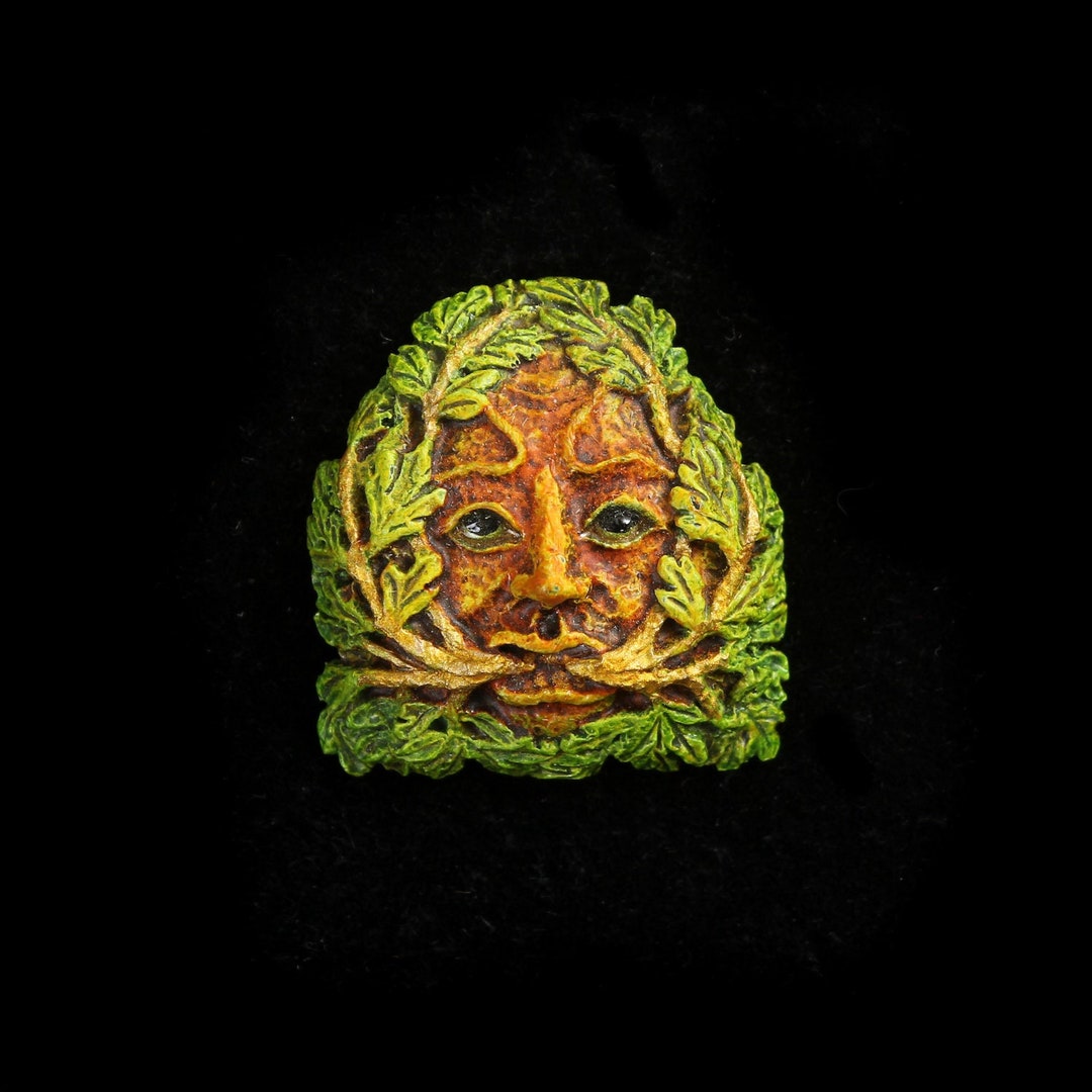 Green Man Pin Brooch - Etsy