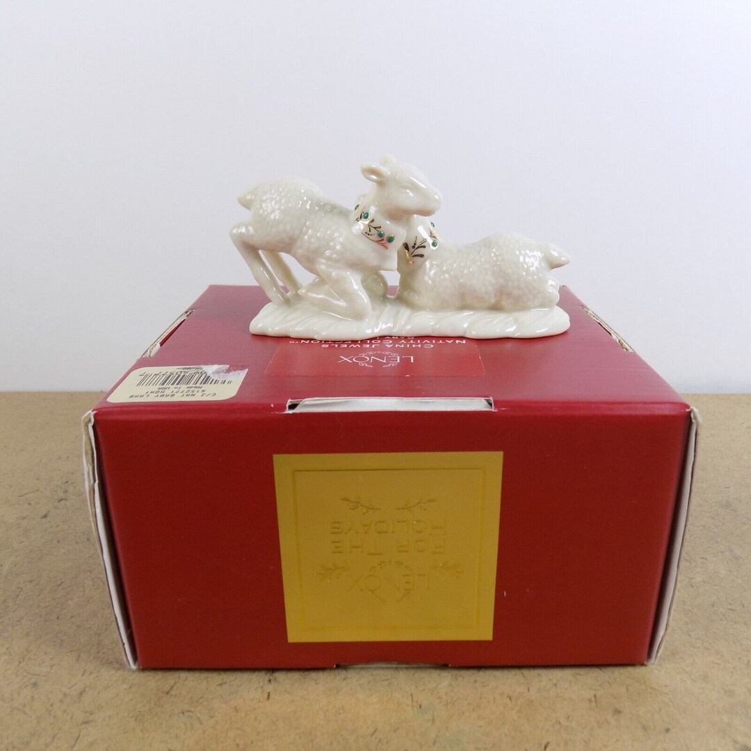 RARE Lenox China Jewels Nativity Baby Lambs Sheep W/box USA - Etsy