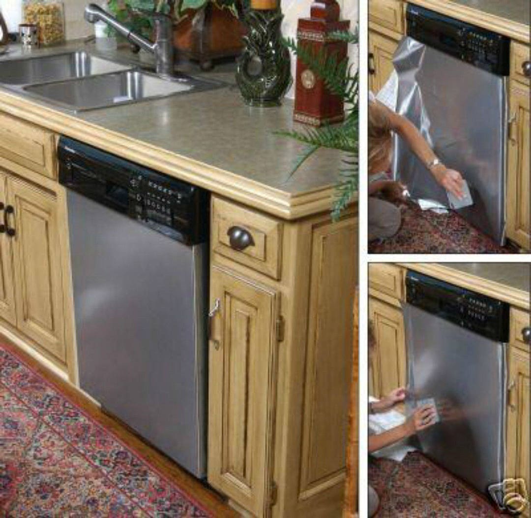 Ez Faux Decor Stainless Steel Wrap for Appliances Self Adhesive ...